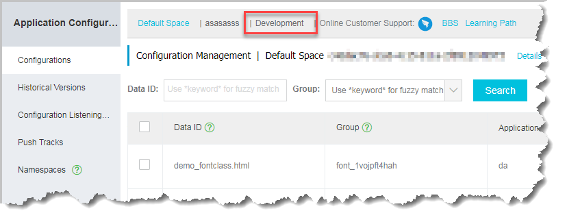 Make different settings for a configuration in different environments ...